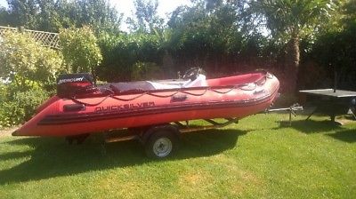 Quicksilver 420 Inflatable Boat Including Engine And Trailer – Cheap Boats