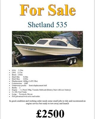 Shetland 535 Day Cruiser/ Fishing Boat – Cheap Boats