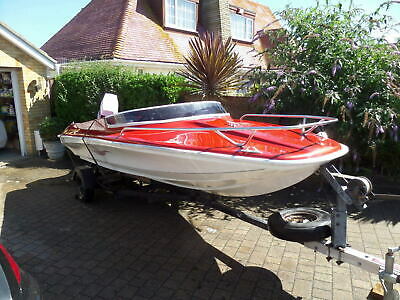 Speed Boat 14′ “paradise” With Johnson 70 Bhp Outboard Engine And Road ...