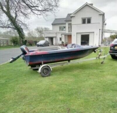 Speed Boat 14ft Fletcher With Working 4 Hp Yamaha Engine And Tailer ...