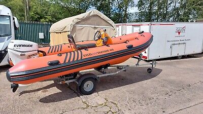 Excel Vantage 460 Rib Rigid Inflatable Boat/ Evinrude 40hp/ Roller ...