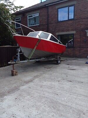 Loftus & Bennett Sea Fishing Boat With 2 Outboard Engines On A Trailer ...